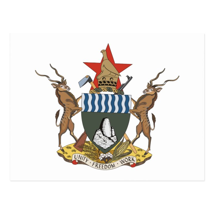 Zimbabwe Coat of Arms Postcard | Zazzle.co.uk