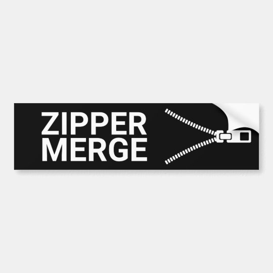 Zipper Merge Bumper Sticker | Zazzle.co.uk