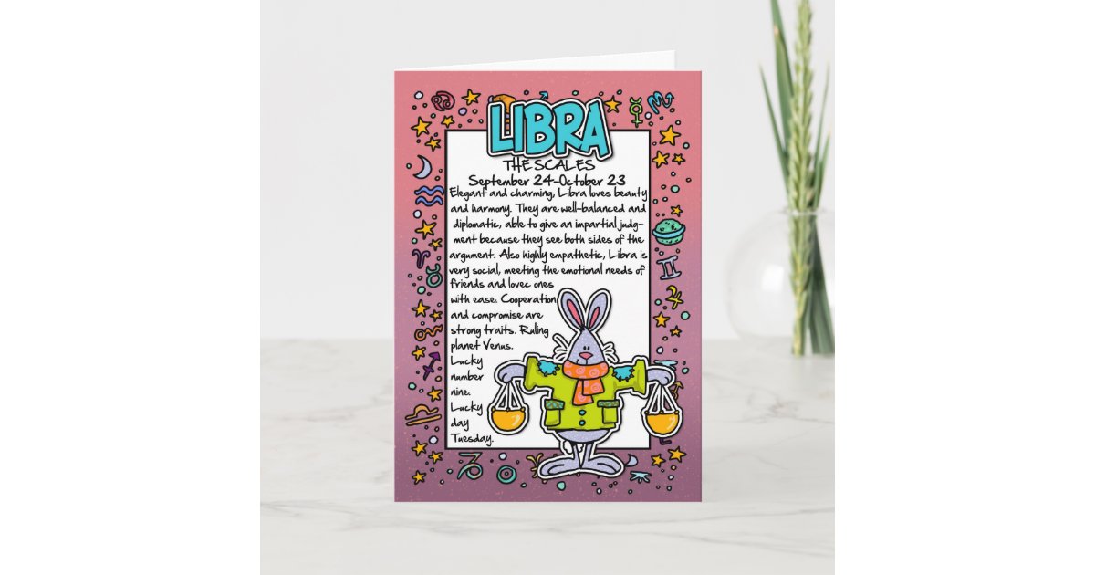 Zodiac - Libra Fun Facts Card | Zazzle