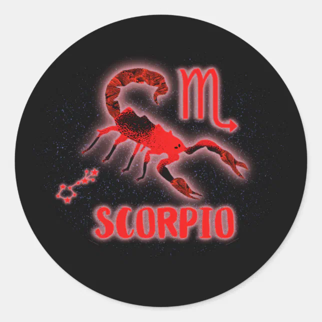 Zodiac sign Scorpio Classic Round Sticker | Zazzle