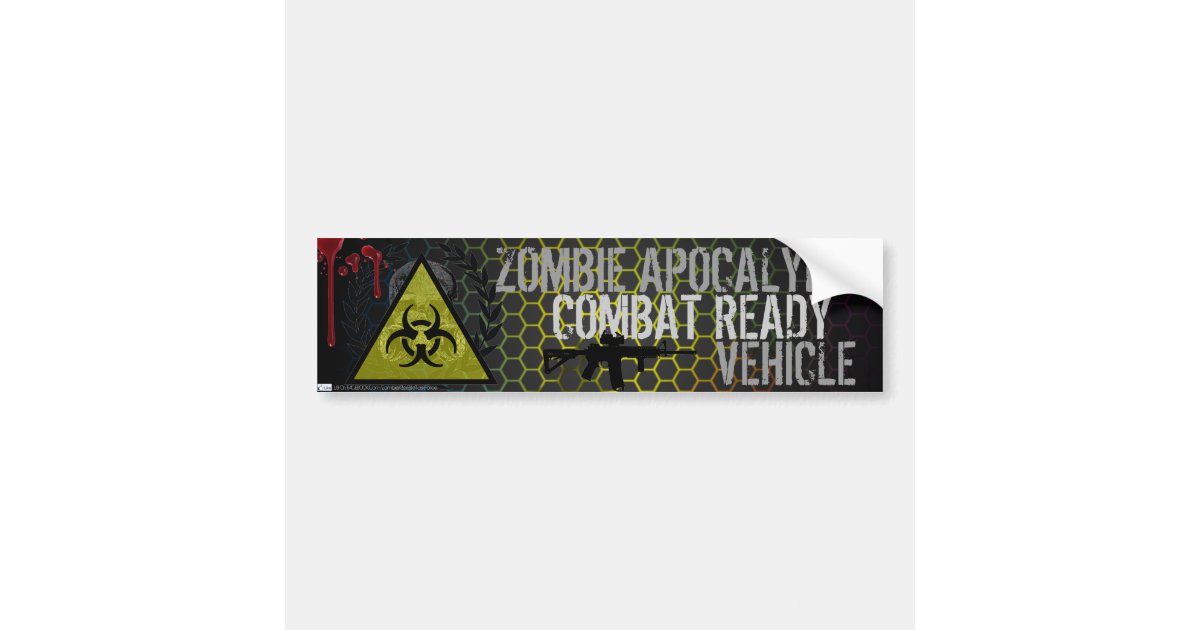 Zombie Apocalypse Combat Ready Vehicle Sticker | Zazzle