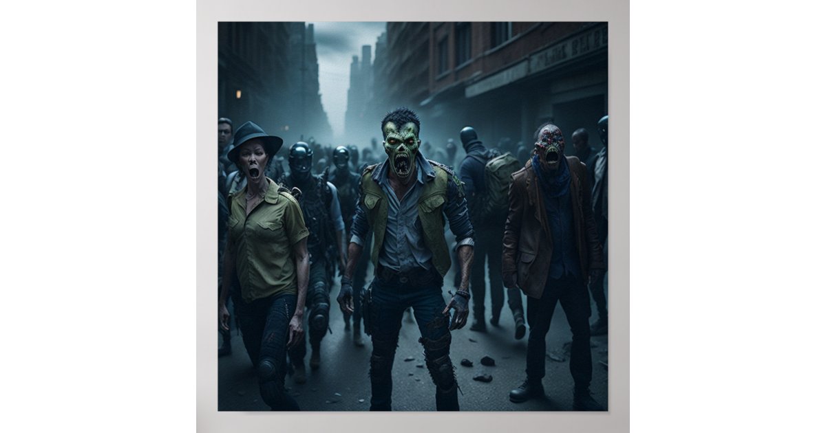 Zombie Apocalypse Scene Poster | Zazzle