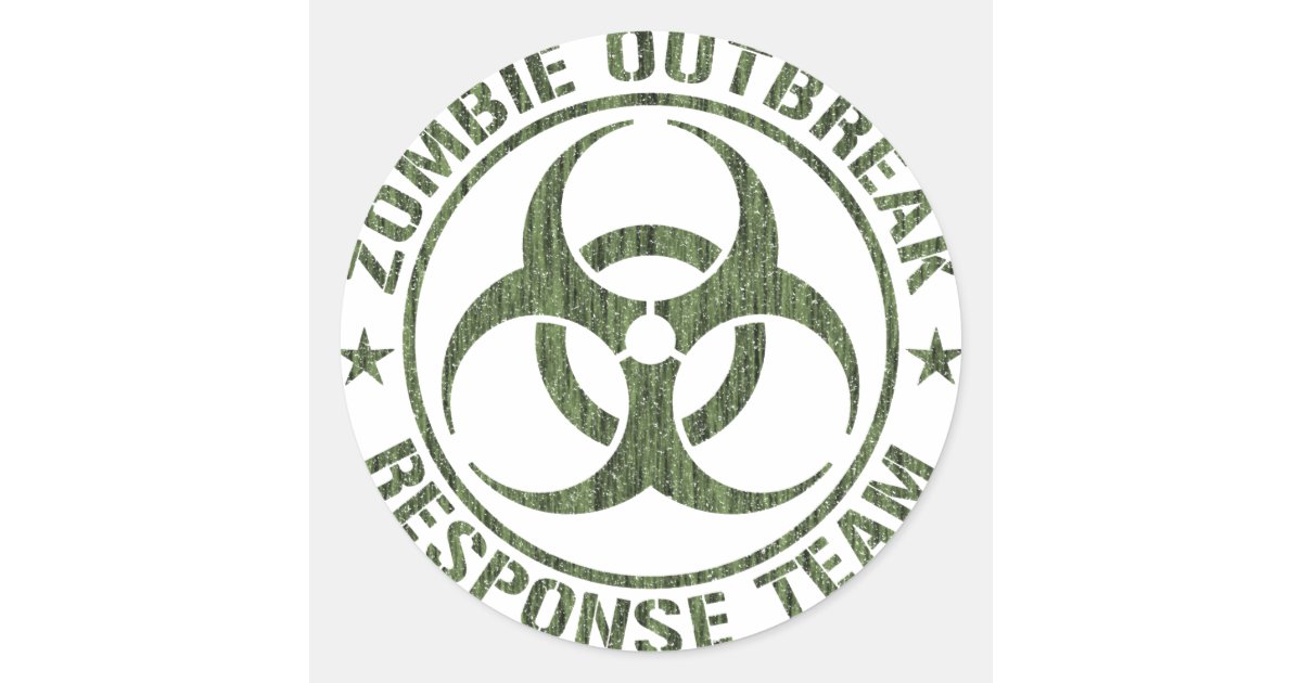 Zombie Outbreak Response Team Classic Round Sticker | Zazzle